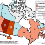 January 2025 Canadian Anti-Trans Risk Assessment Map • Celeste Trianon